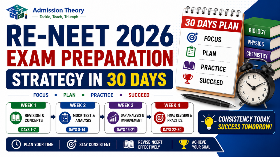 Re-NEET 2026 Exam Preparation Strategy in 30 Days | Complete Study Plan ...